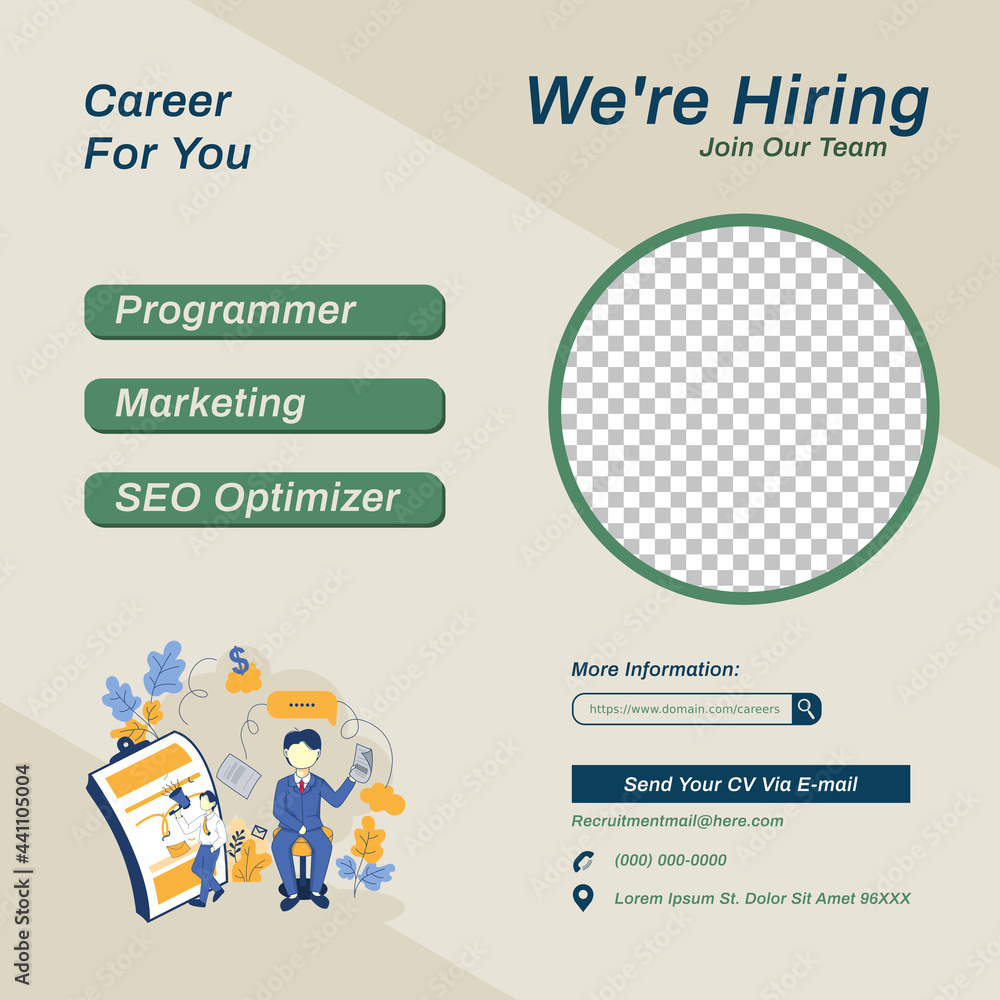 We are hiring job position. Job vacancy or hiring web banner, mobile ...