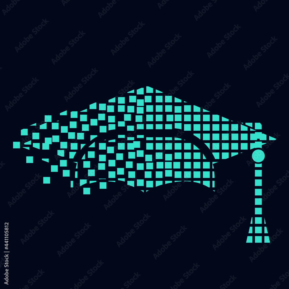 Vector of a digital graduation cap for online education Stock Vector ...