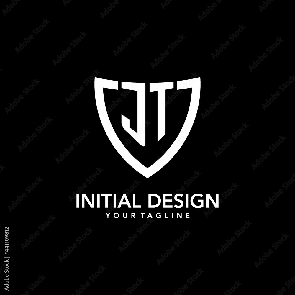 JT monogram initial logo with clean modern shield icon design Stock Vector | Adobe Stock