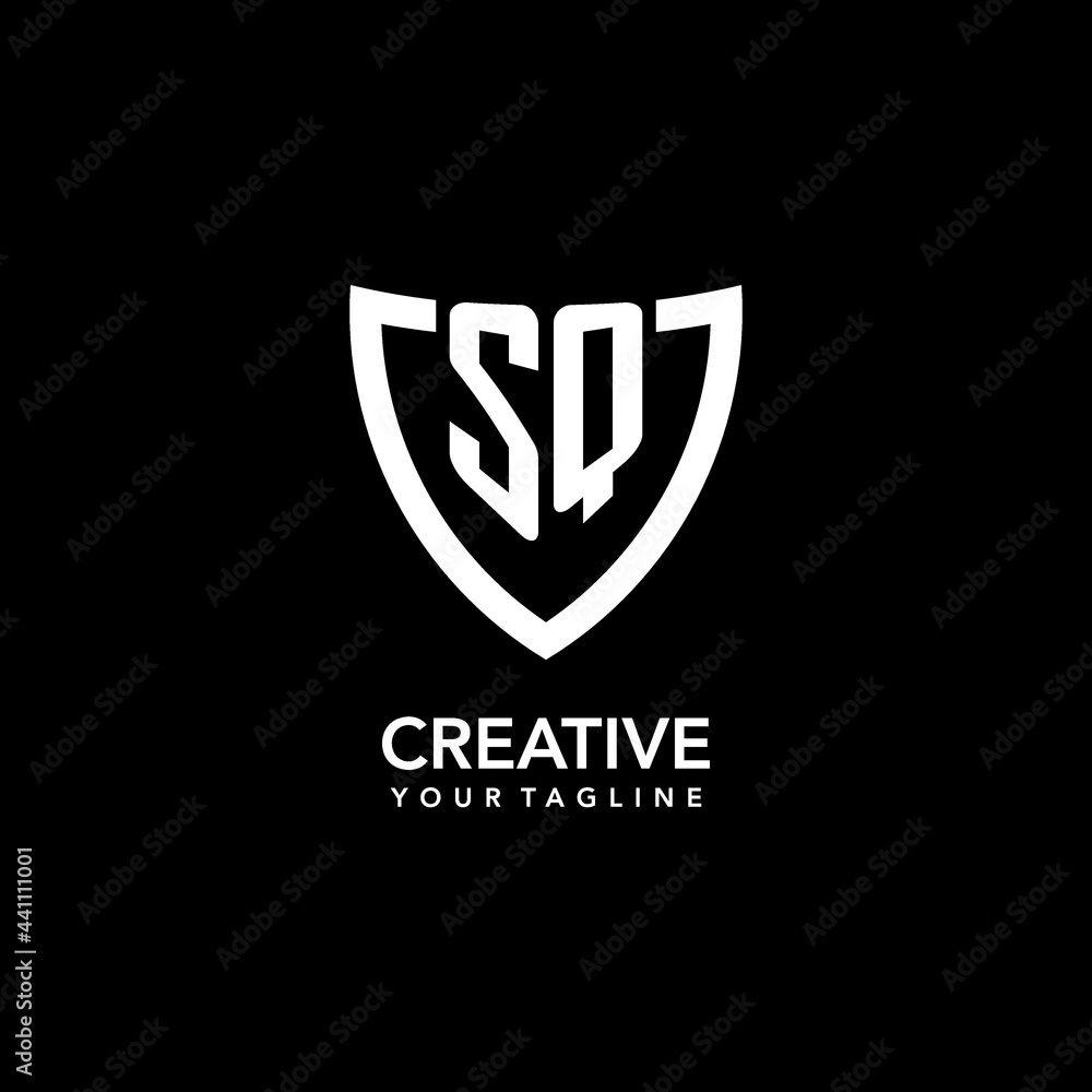 SQ monogram initial logo with clean modern shield icon design Stock Vector | Adobe Stock