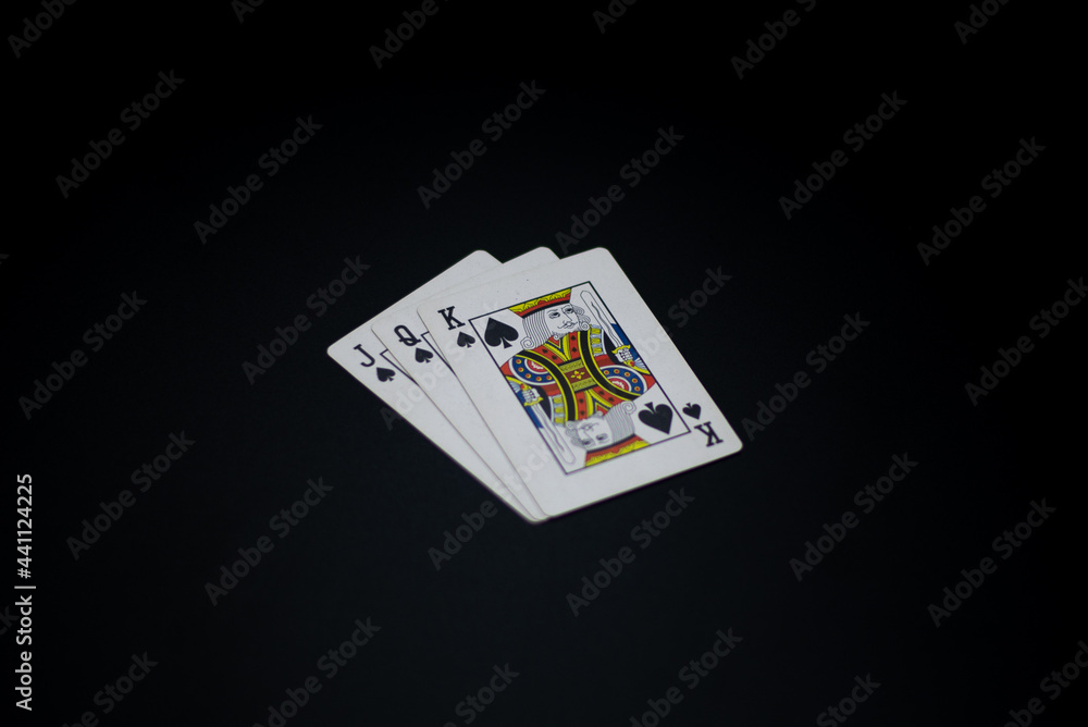 playing cards showing symbols King of Spades Queen of Spades Jack of ...