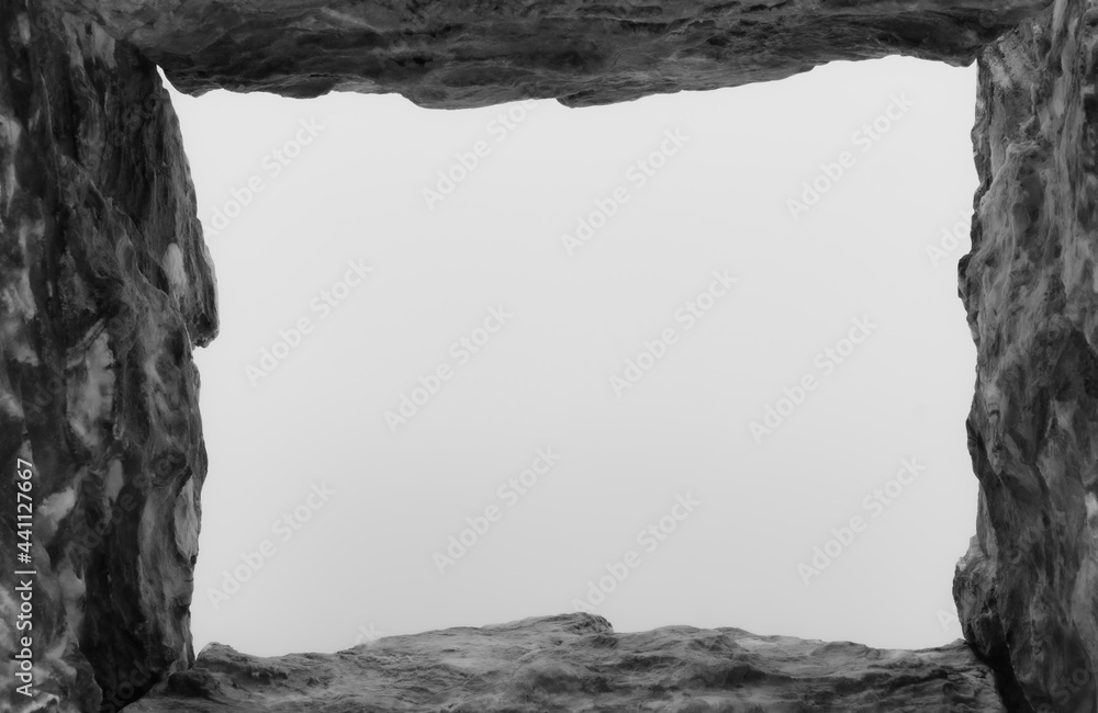 A Rock Frame, Showing a Rough Stone Square Shape with Lumps and Bumps ...