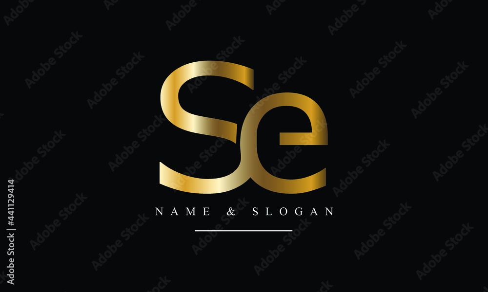 SE, ES, S, E abstract letters logo monogram Stock Vector | Adobe Stock
