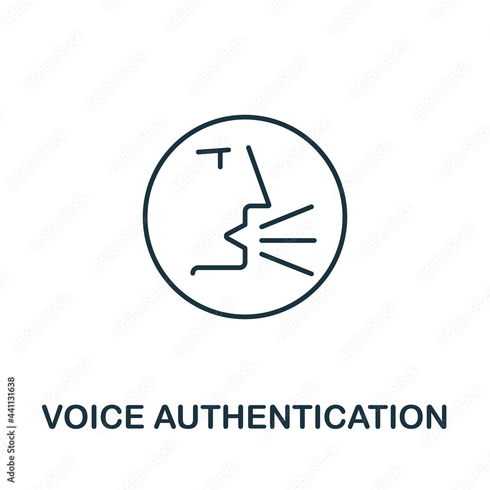Voice Autetication icon from authentication collection. Simple line ...