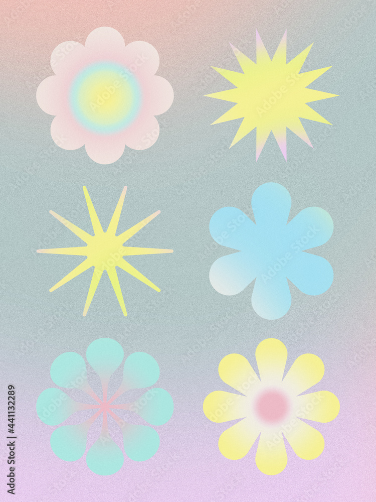 Hippie flower power. Vintage, retro style. Simple background. Digital ...
