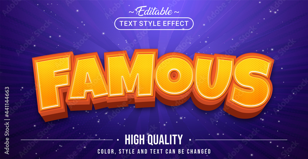 Editable text style effect - Famous text style theme. Stock Vector ...