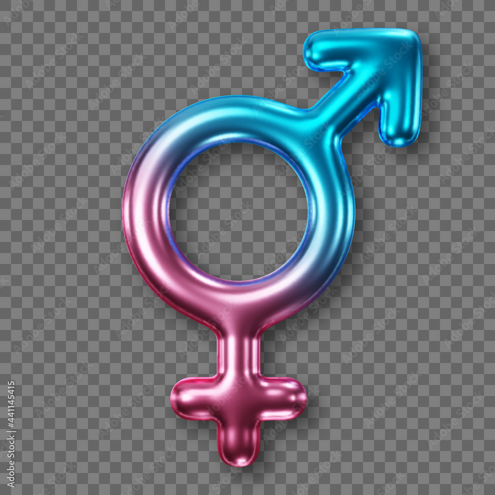 Shiny gradient intersex gender symbol isolated on transparent ...