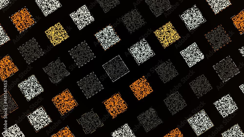 Technological background with parallel rows of orange, yellow, white ...