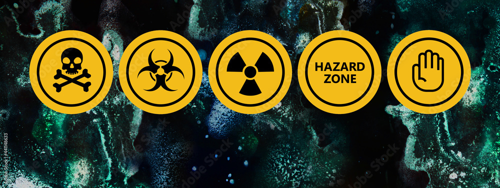 warning sign on a wall Stock Illustration | Adobe Stock