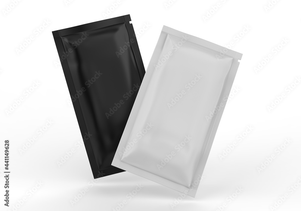 White blank foil or plastic sachet packaging for Coffee, Salt, Sugar ...