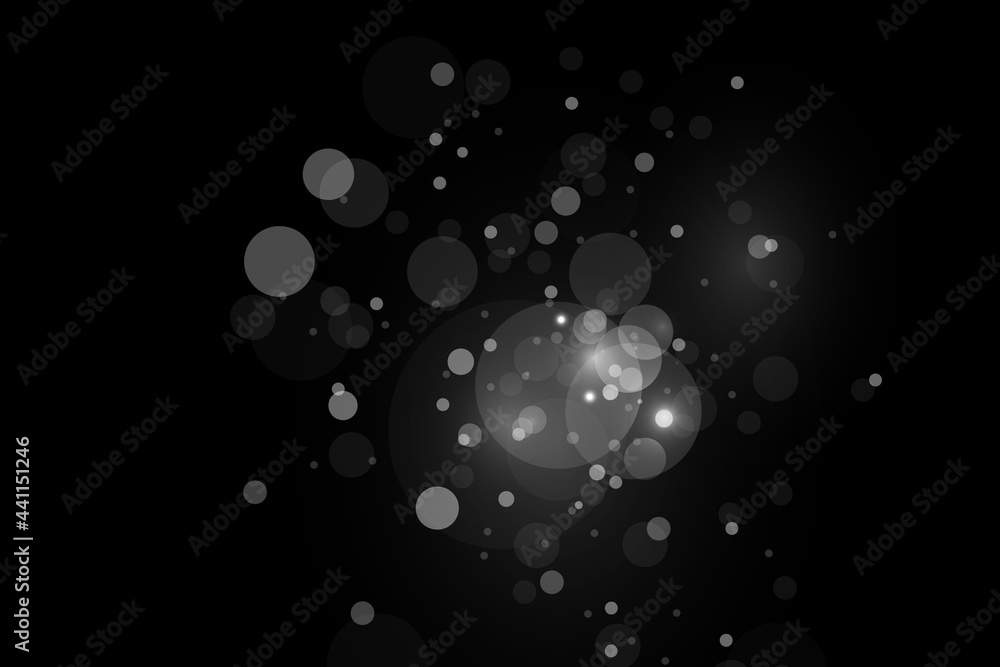 Dust shines with a special light. Christmas light effect. Glittering ...