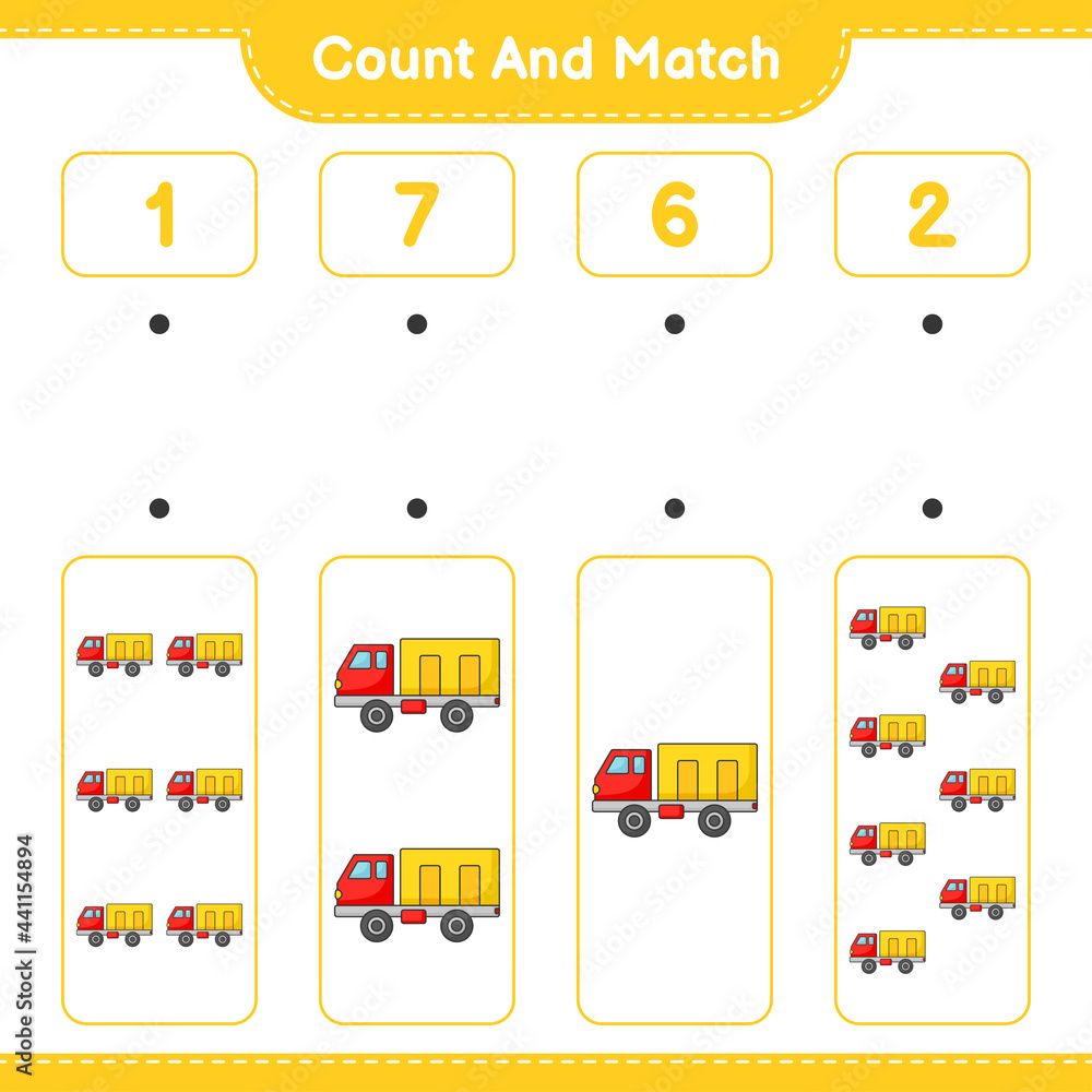 Count and match, count the number of Lorry and match with the right ...