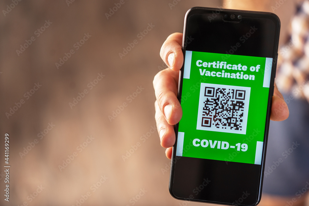 Electronic certificate of vaccination covid 19,qr code confirming the ...