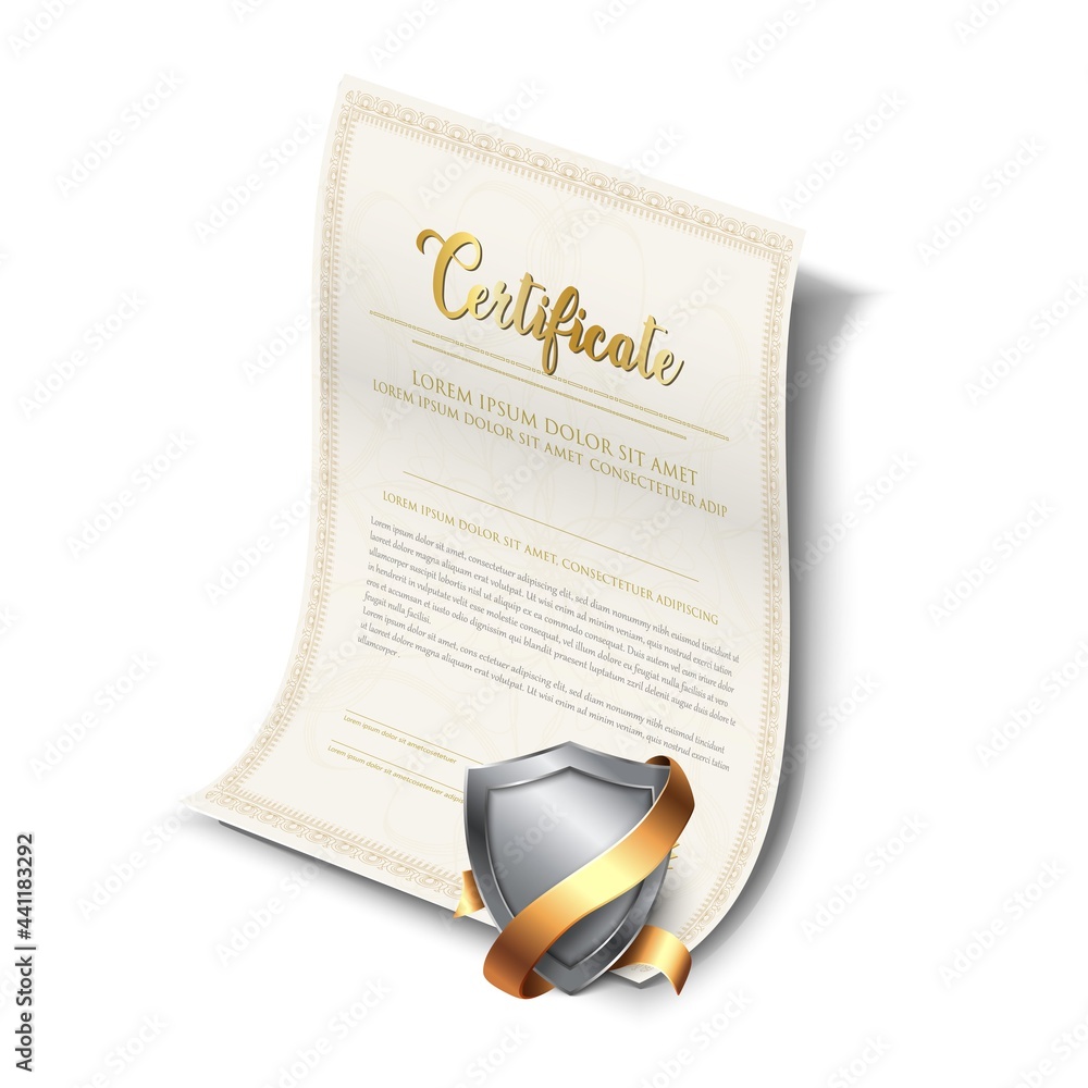 Vector realistic template of certificate guarantee. Stock Vector ...