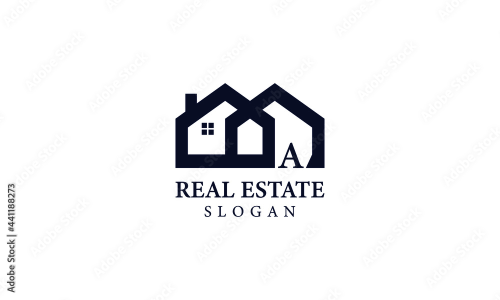Alphabet A Real Estate Monogram Vector Logo Design, Letter A House Icon ...
