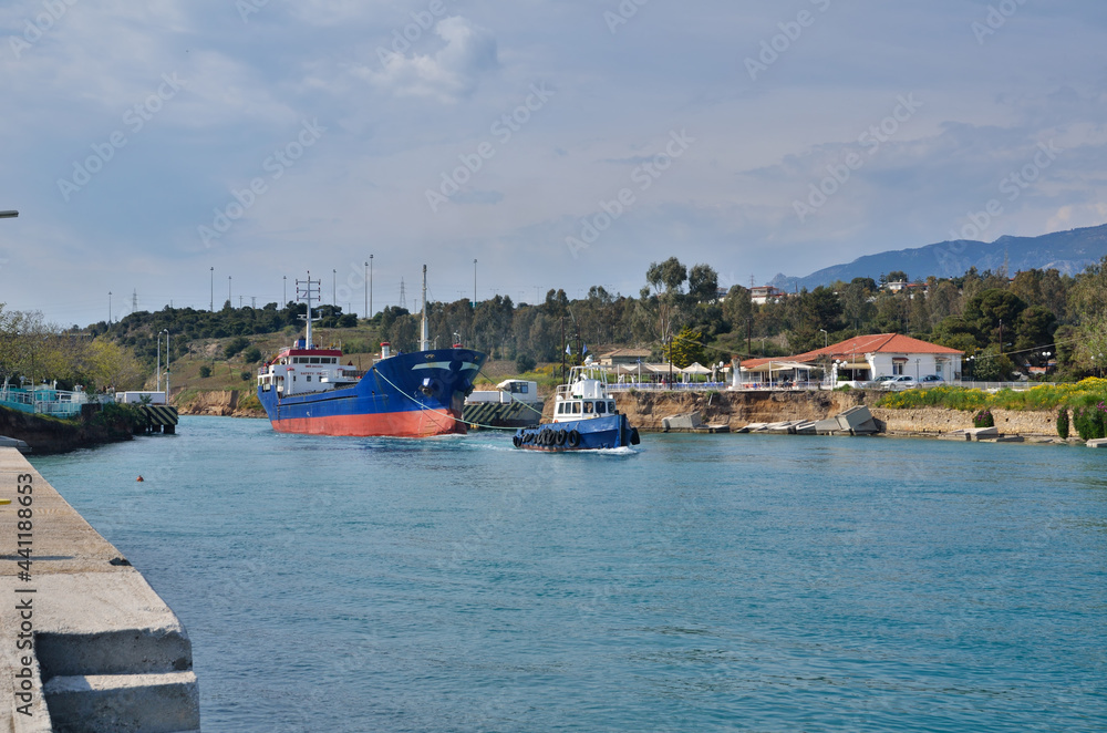 Corinth Canal, tidal waterway across the Isthmus of Corinth in Greece ...