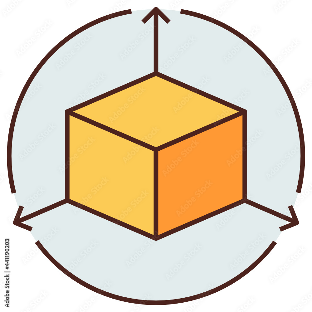 Measuring Dimension of 3d Model Concept Vector Color Icon design ...