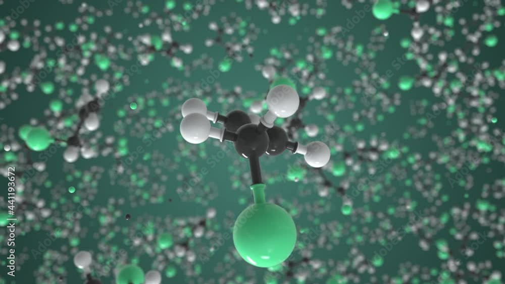 Molecule of allyl chloride, conceptual molecular model. Conceptual ...