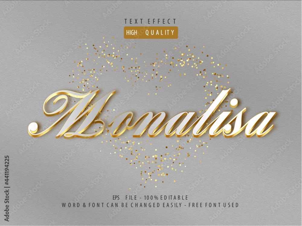 Realistic gold text effect - Editable text effect. Script font and easy ...