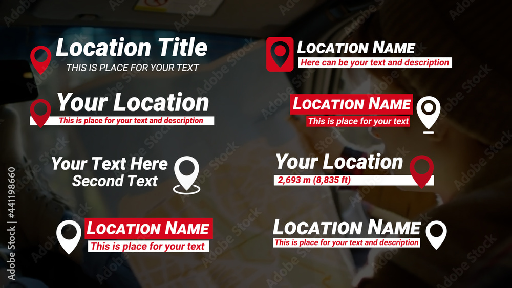 Location Title Overlay Stock Template | Adobe Stock