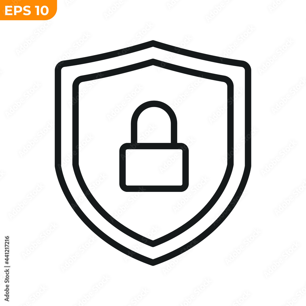 shield icon symbol template for graphic and web design collection logo ...