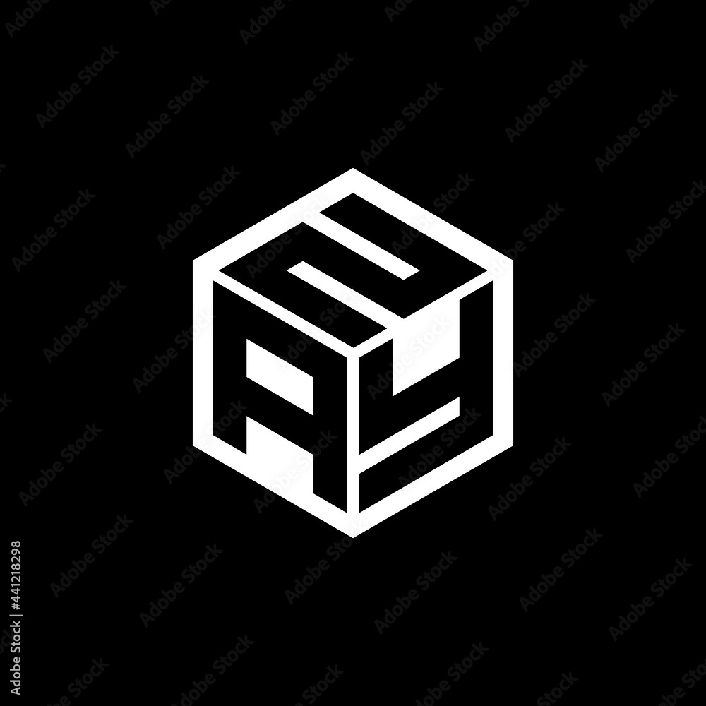 AYN letter logo design with black background in illustrator, vector ...
