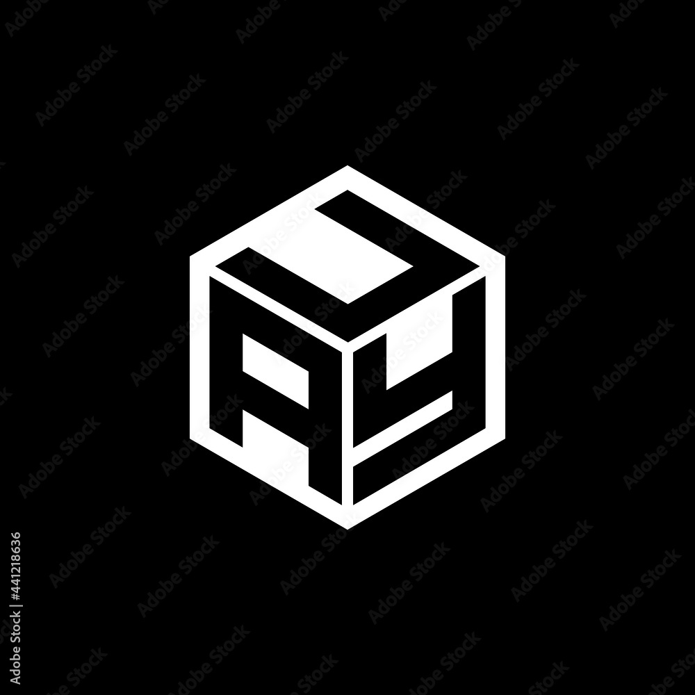 Vecteur Stock AYU letter logo design with black background in ...