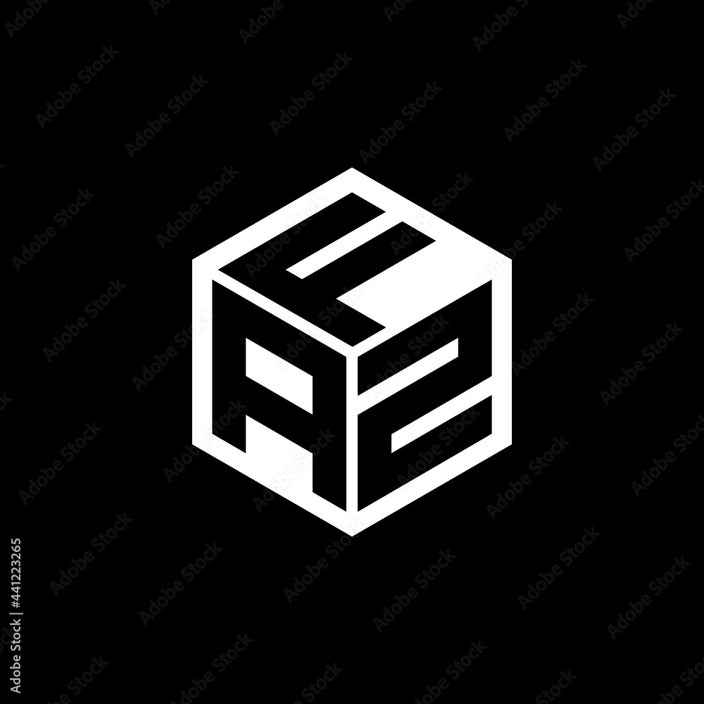 AZF letter logo design with black background in illustrator, vector ...