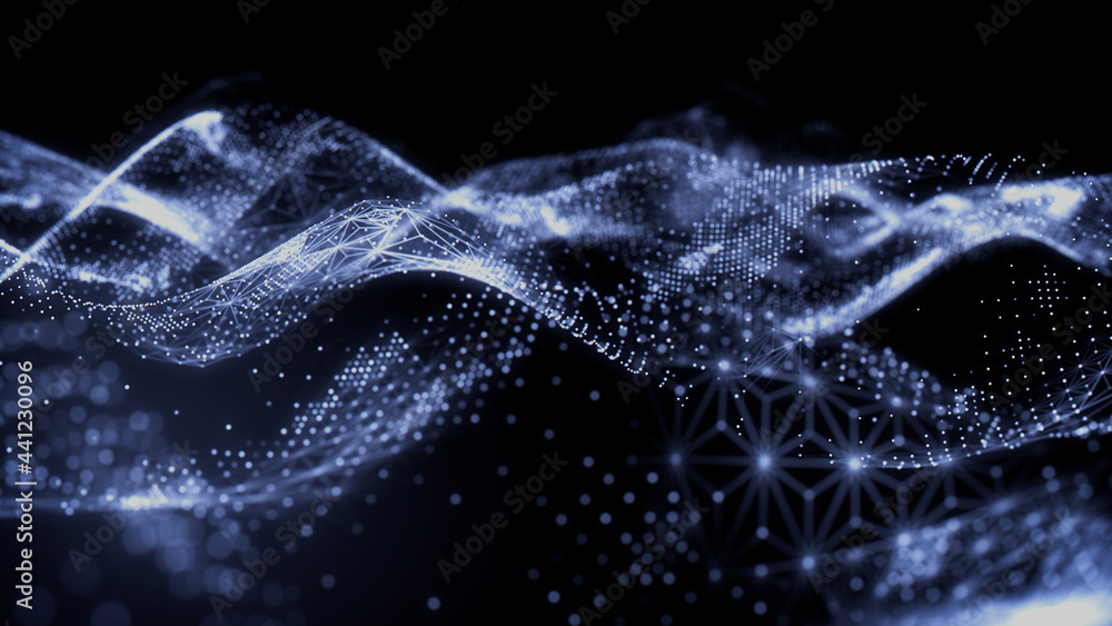 Sound Wave and Audio Technology Concept. Blue, Futuristic Digital Style ...