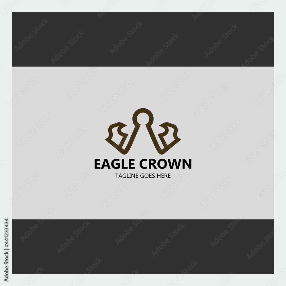 Eagle crown logo design template. Vector illustration Stock Vector | Adobe Stock