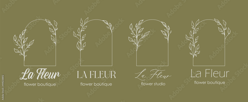 Logo design template and monogram concept in trendy linear style with ...