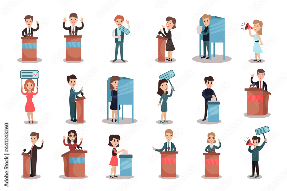 Political Candidates and People Taking Part in Voting and Election ...