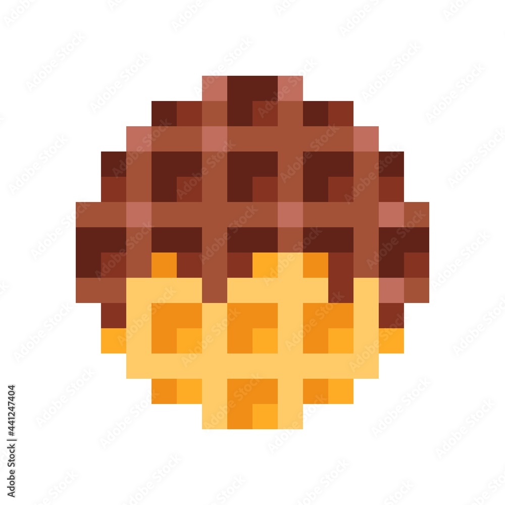 Circle waffle pixel art. Waffle pixel image with circle shape. Vector ...
