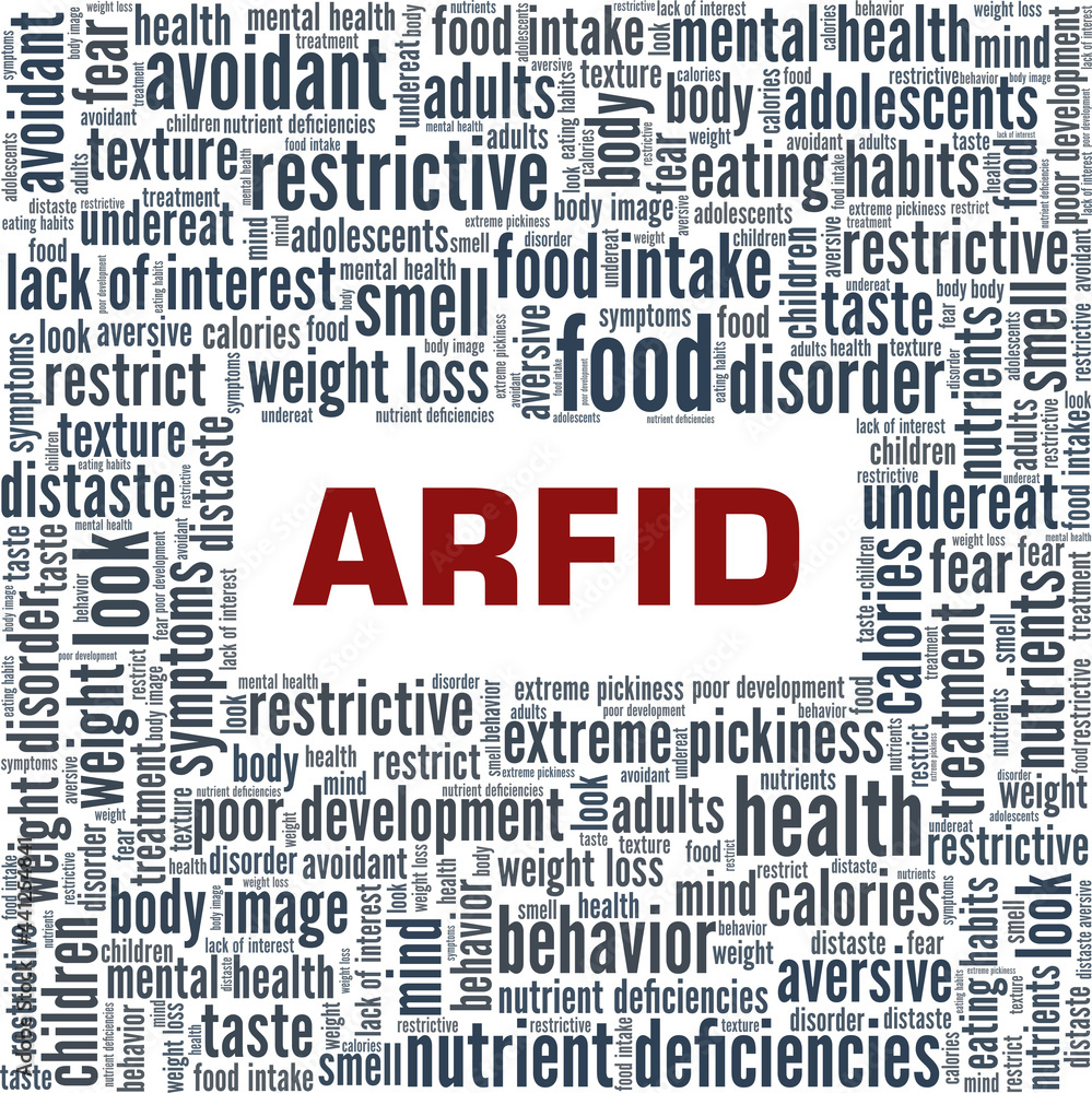 ARFID - Avoidant Restrictive Food Intake Disorder vector illustration ...