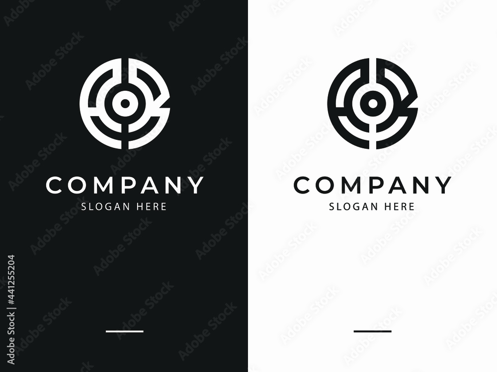 Letter AR AOR logo with circle shape. creative minimal monogram symbol ...