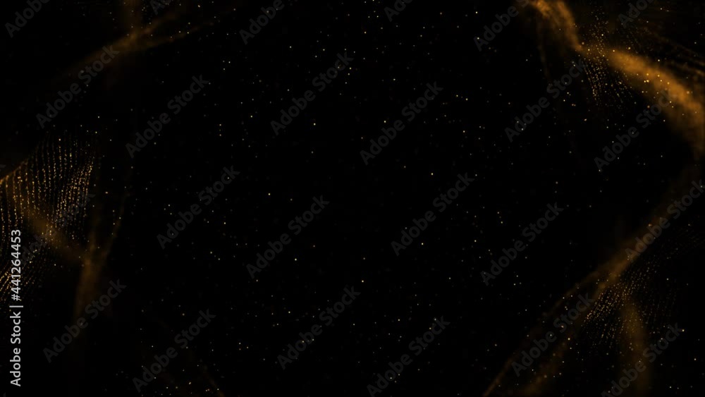 Particle gold dust flickering on black background. Gold Particles ...