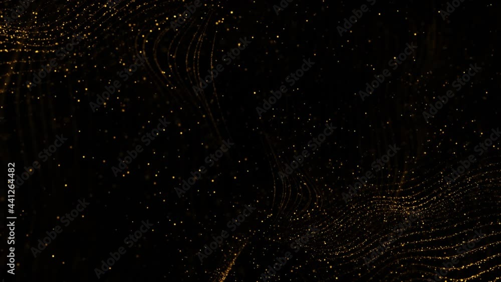 Particle gold dust flickering on black background. Gold Particles ...