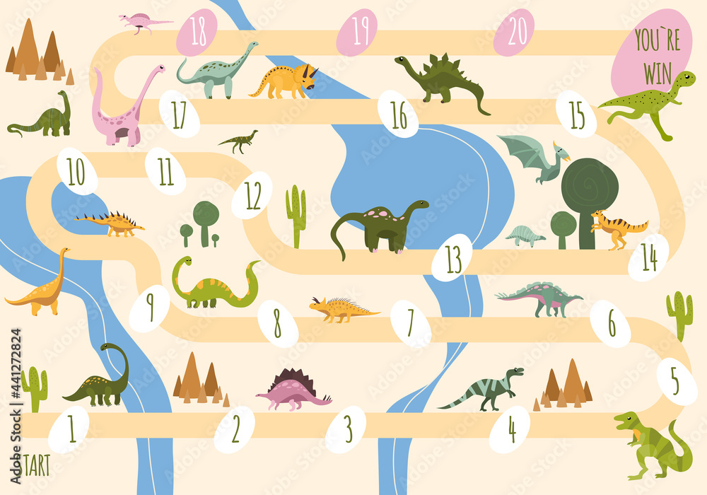 Plakat Help baby dinosaur to meet all his friends.Adventure play with ...