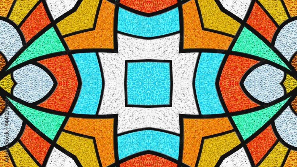 Stained glass. Seamless looping multicolor animation footage ...