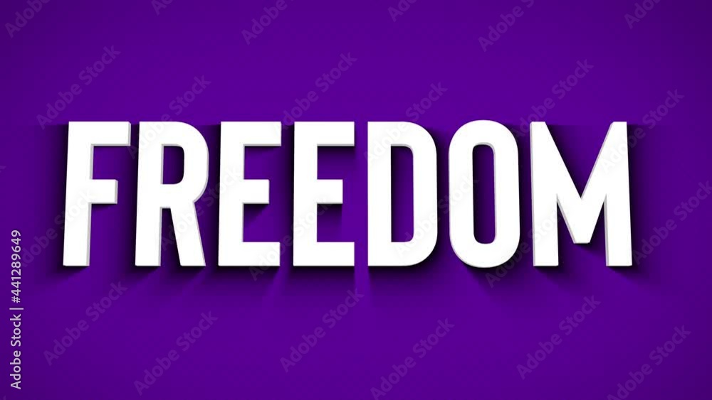 Freedom 3d Render. Inspiring Graphic. Motivational Animation. White ...