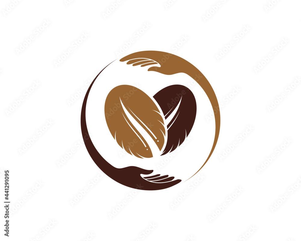 Circular hand care with coffee beans in the middle Stock Vector | Adobe ...