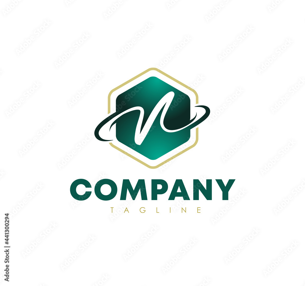 Abstract N letter with swoosh logo icon Stock Vector | Adobe Stock