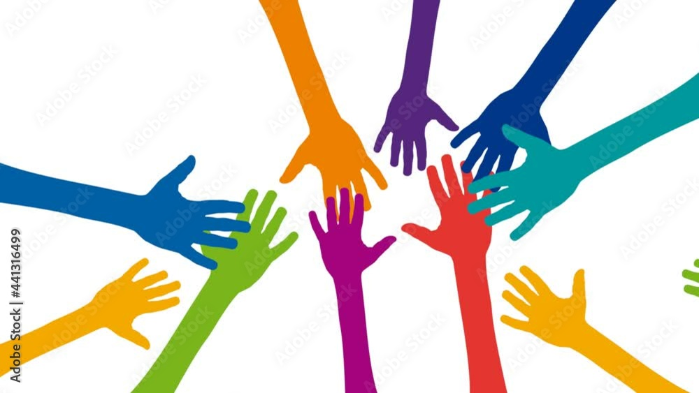No to racism. Stop to racism and discrimination. Hands of different ...