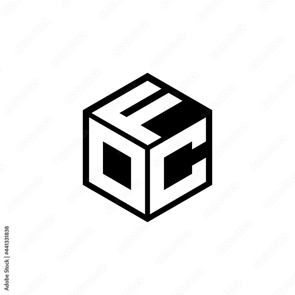 DCF letter logo design with white background in illustrator, vector ...