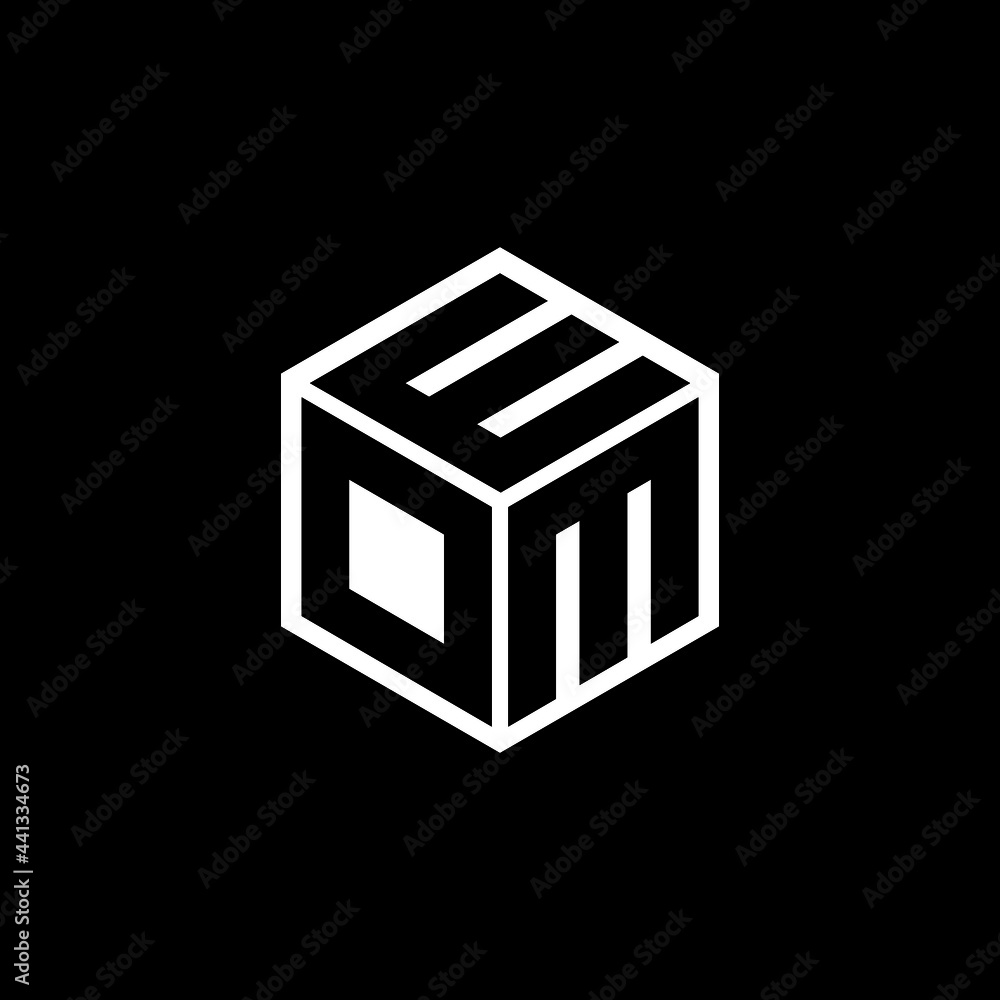 Vettoriale Stock DME letter logo design with black background in ...