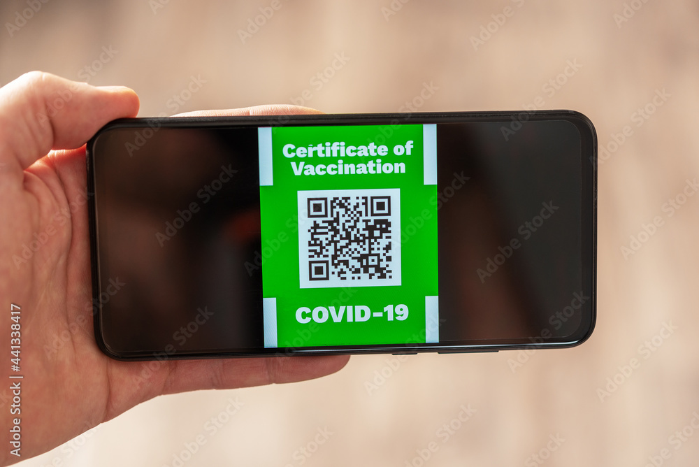 Electronic certificate of vaccination covid 19,qr code confirming the ...