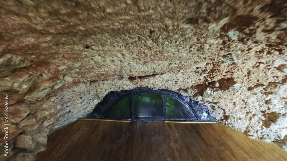 Abraham cave ,Urfa Turkey. 4K. Interior view of cave where prophet ...
