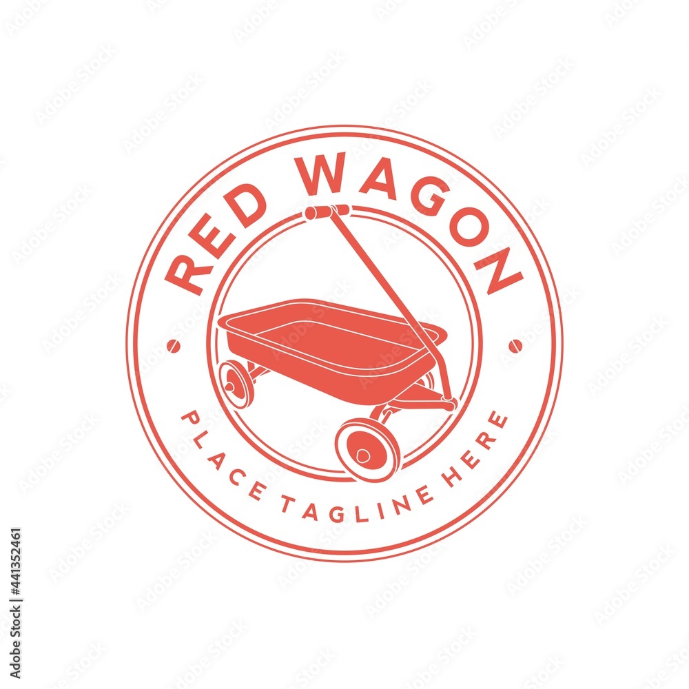 Red Wagon Trolley Logo Design Vector Image Stock Vector | Adobe Stock