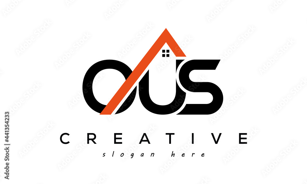 initial OUS letters real estate construction logo vector Stock Vector ...