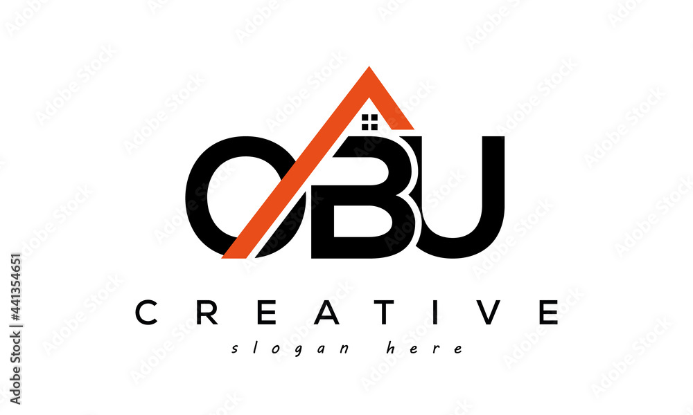 initial OBU letters real estate construction logo vector Stock Vector ...